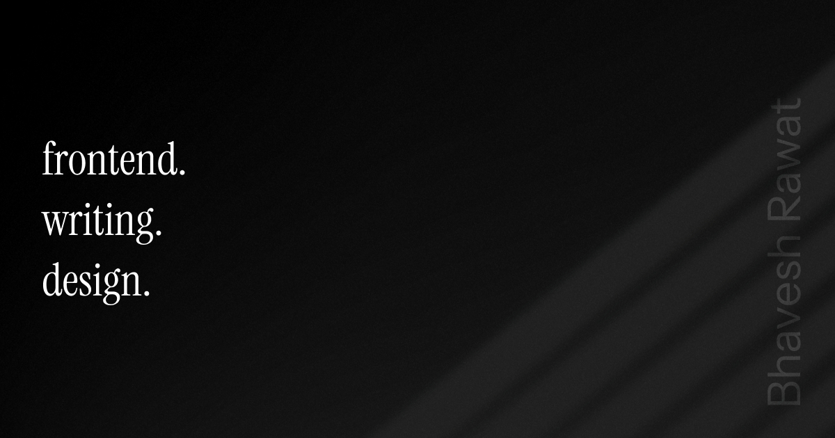 Bhavesh Rawat | Frontend WebDev